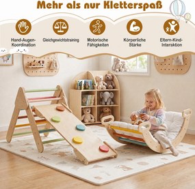 Costway 3 v 1 Montessori horolezecká sada ze dřeva Hrací souprava pro děti od 1