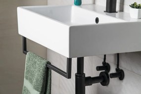 Aqualine Hang držák ručníků pod umyvadlo 66,5 x 9, 8 cm černá mat HG665