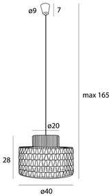 MAXLIGHT P0587 - Lustr na lanku RAFFLE 1xE27/15W/230V pr. 40 cm hnědá