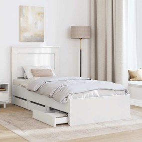 Rám postele se zásuvkou Bílá 75 x 190 cm Inženýrské dřevo 3410214