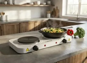 Esperanza EKH014W bílá / Elektrický vařič / 2 plotny / 2500 W / 5 tepl