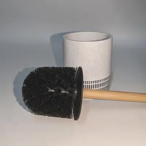 SPIRELLA WC štětka YUMA bílo-černá / Polyresin, bambus / 110 x 36 cm