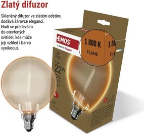 EMOS LED žárovka Filament jantar G130 4W E27 Z5BO11
