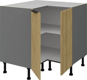 CREMONA ac | dolní skříňka 90x90 DN 2F rohová s policí | 90x90 cm | antracit/cremona