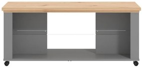 Konferenční stolek na kolečkách Lotta - šedá/dub artisan