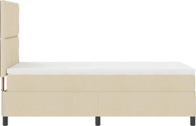 Postel s boxspringem s čelo Krémová 100 x 200 cm textil 3339446