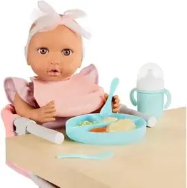 LullaBaby Židlička ke stolu pro panenky s doplňky / od 2 let