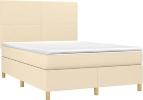 Box spring postel s matrací krémová 140x190 cm textil 3142174