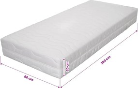 vidaXL Marketos Taštičková matrace 80 x 200 cm 7 zón 20 cm H3