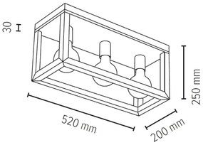 Spot-Light 9154374 - Stropní svítidlo KAGO 3xE27/60W/230V matný dub