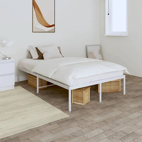 Kovový rám postele bílý 120 x 200 cm