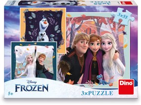 DINO Puzzle Frozen Radostný podzim 3x55 dílků 18x18cm skládačka dn335424
