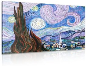Obraz reprodukce Hvězdná noc - Vincent van Gogh - 120x80 cm