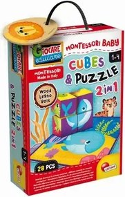 Liscianigioch Montessori Dřevěné kostky a puzzle / od 1 roku