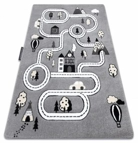 Dětský kusový koberec Cesty ve městě šedý 200x290cm