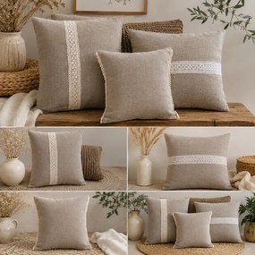 Tom Linen PROVENCE – lněný povlak s krajkou Velikost: 40x60cm