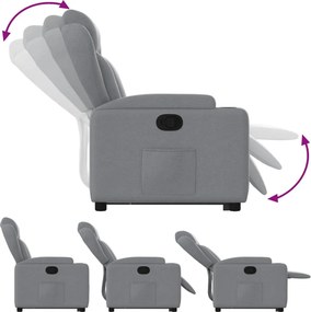 Zvedací polohovací křeslo světle šedé textil 3204482