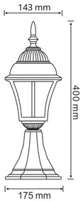 LED Venkovní lampa PARIS 2 1xE27/4,9W/230V