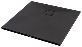 Cagliari Black 80x80x2,6 cm Čtvercová SMC sprchová vanička se sifonem