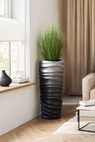 Podlahová váza CORRIDA, sklolaminát, horní průměr 33 x výška 76 cm, stříbrno - šedá