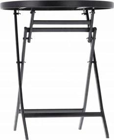 Kulatý skládací zahradní stolek Buddy 60 cm černý