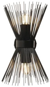 Art Deco nástěnná lampa černá 2-světlo - Broom