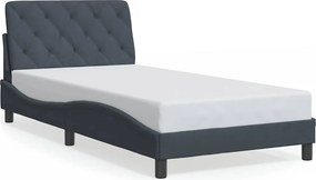 Rám postele bez matrace tmavě šedá 100 x 200 cm samet 3207906