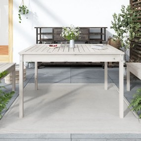 vidaXL Zahradní stůl bílý 121 x 82,5 x 76 cm masivní borové dřevo