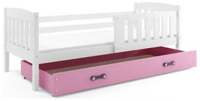 Dětská postel KUBUS s úložným prostorem 80x190 cm - bílá Ružové