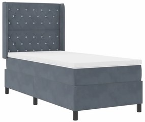 Postel s boxspringem s matrací Tmavě šedá 90 x 190 cm samet 3341931