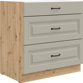STILO ac | dolní skříňka 80 D 3S zásuvková | 80 cm | artisan/světle šedá
