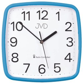 Modré hranaté rádiem řízené přesné levné hodiny JVD RH616.5