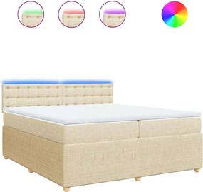 Box spring postel s matrací krémová 200x200 cm textil 3289882