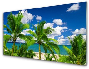 akrylový obraz Moře Palma Stromy Krajina 120x60 cm