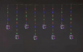 Vánoční světelný závěs s 8 zářivými koulemi z mikro řetězu, 3m, 156 LED, různé barvy na výběr Barva: Růžová