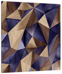 Obraz - 3D dřevěné trojúhelníky (30x30 cm)