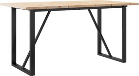 Jídelní stůl s O rámem 160 x 80 x 75,5 cm borové dřevo a ocel 3282743