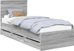 Rám postele s čelo Šedá Sonoma 75 x 190 cm Inženýrské dřevo 3410761