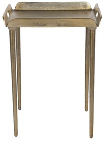 Zlatý kovový odkládací stolek Macaire - 40*40*52 cm