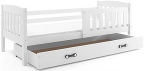 Dětská postel KUBUS 1 80x160 cm, bílá/bílá (Volba matrace: Pěnová matrace)