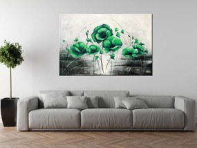 Gario Ručně malovaný obraz Zelené Vlčí máky Rozměry: 120 x 80 cm