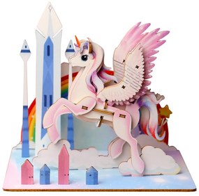EscapeWelt 3D dřevěné puzzle Jednorožec