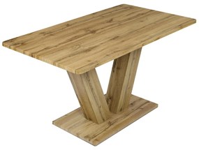 Jídelní stůl HT-911 OAK, 140x80 cm, MDF deska, 3D dekor divoký dub