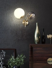 Toolight - nástěnná skleněná lampa E27 60W APP1012-2W, zlatá, OSW-09481