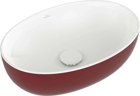 Villeroy & Boch Artis - Umyvadlo na desku, 49x33 cm, bez přepadu, bez otvoru pro baterii, Bordeaux 438848BCS9