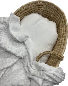 Hnízdo pro miminko péřové-podložka - bavlněný mušelín - bílá