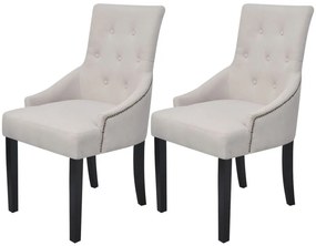 Jídelní židle 2 ks krémově šedé textil 242402