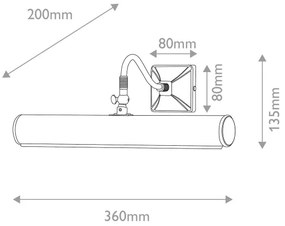 Elstead PL1-20-BB - Obrazové svítidlo PICTURE LIGHT 2xE14/40W/230V zlatá