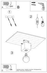 Stropní svítidlo Ariz, betonové tělo svítidla