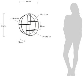 Černá patrová kovová police 55 cm Across – Kave Home